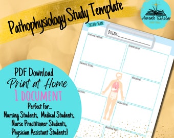 Pathophysiology Printable Template - Etsy