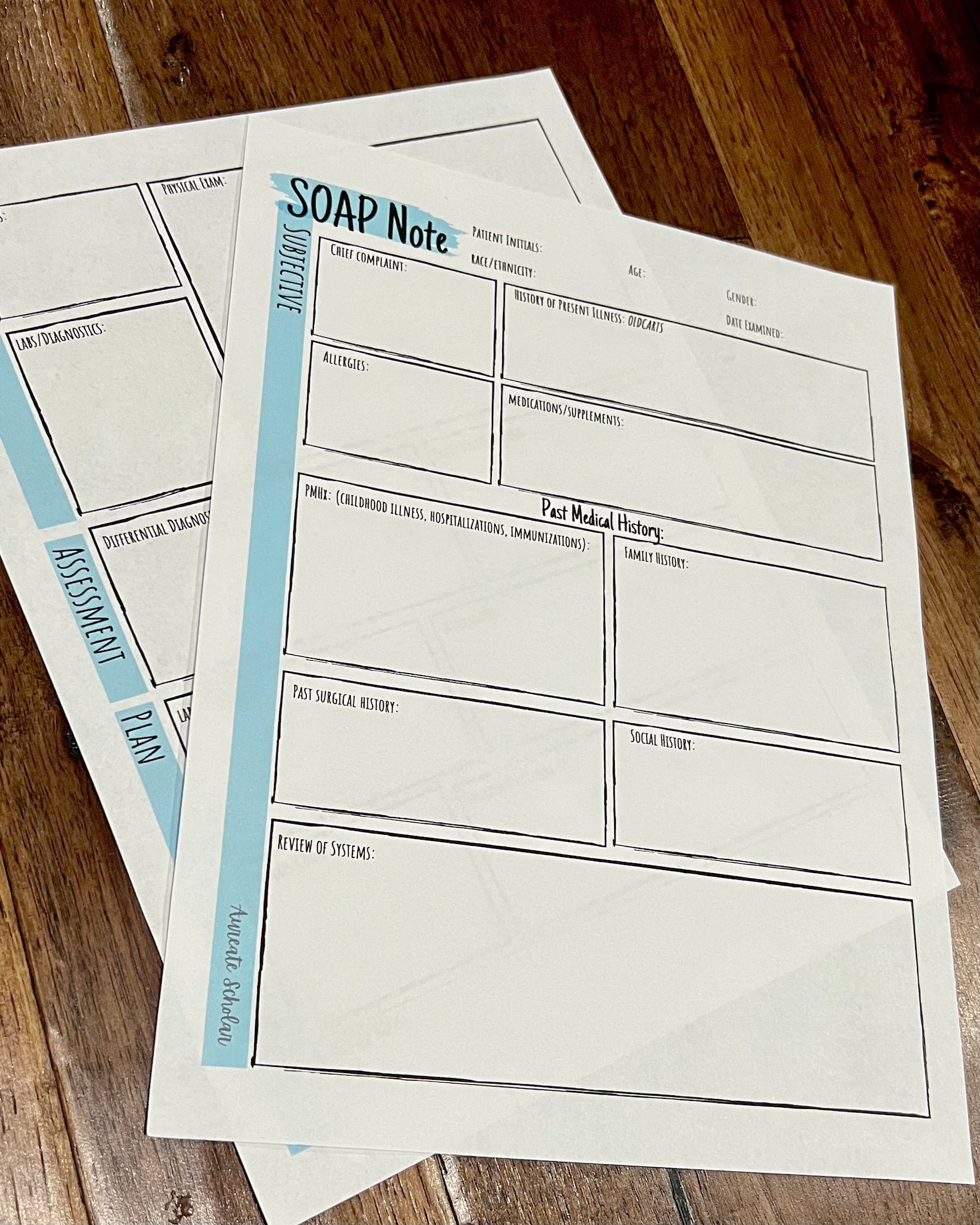 SOAP Note Template for Nurse Practitioner Students Medical - Etsy