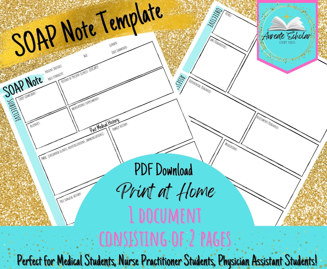 SOAP Note Template for Nurse Practitioner Students, Medical Students ...