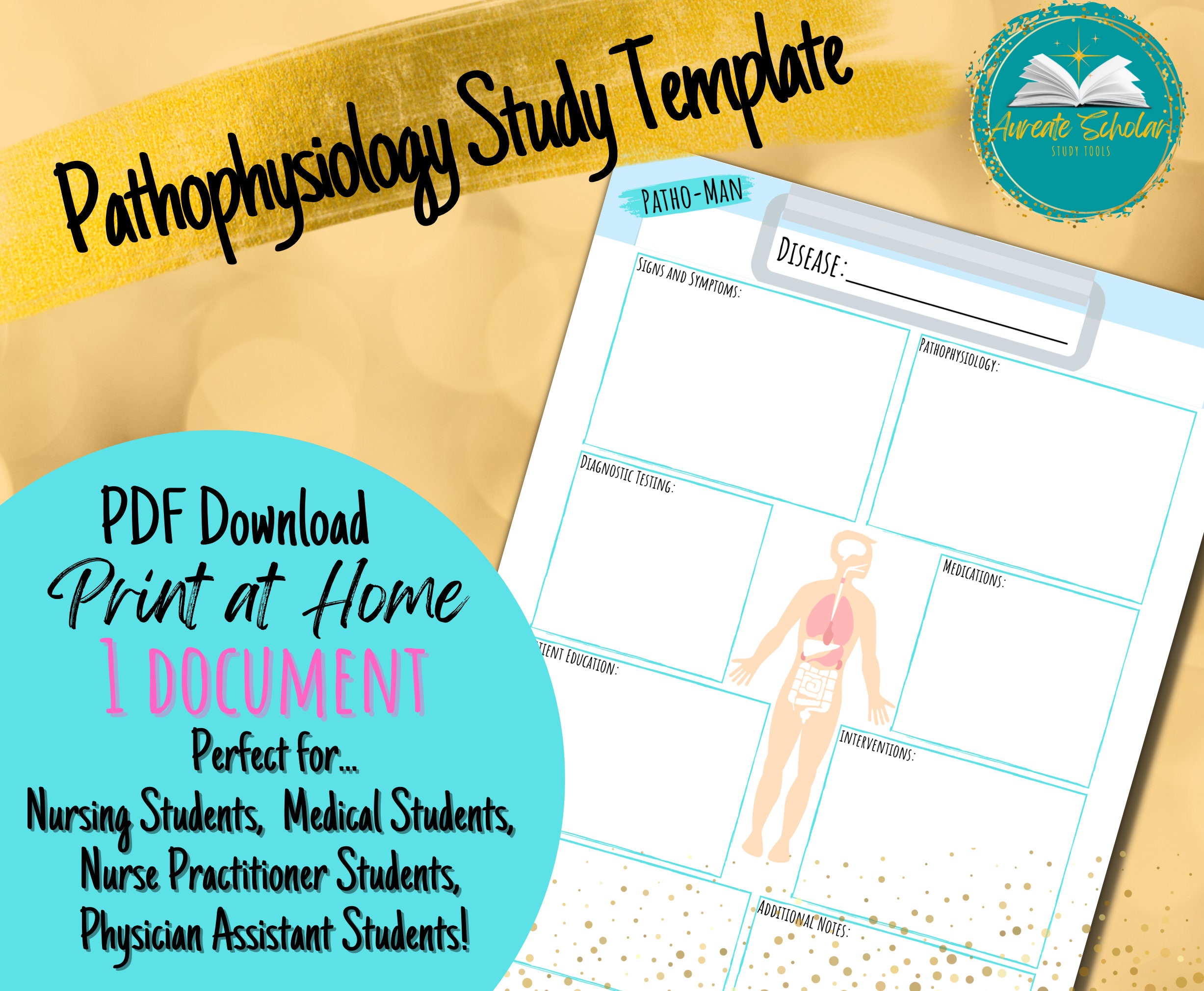 Printable Pathophysiology/disease Template - Etsy