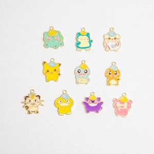 Cartoon Charms Set Assorted Style Gold Enamel Charms for DIY Jewelry ...