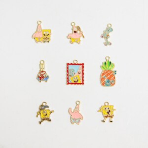 Cartoon Charms Set Assorted Style Gold Enamel Charms for DIY Jewelry ...