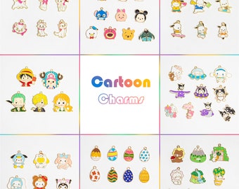 Cartoon Charms Set Assorted Style Gold Enamel Charms for DIY Jewelry ...