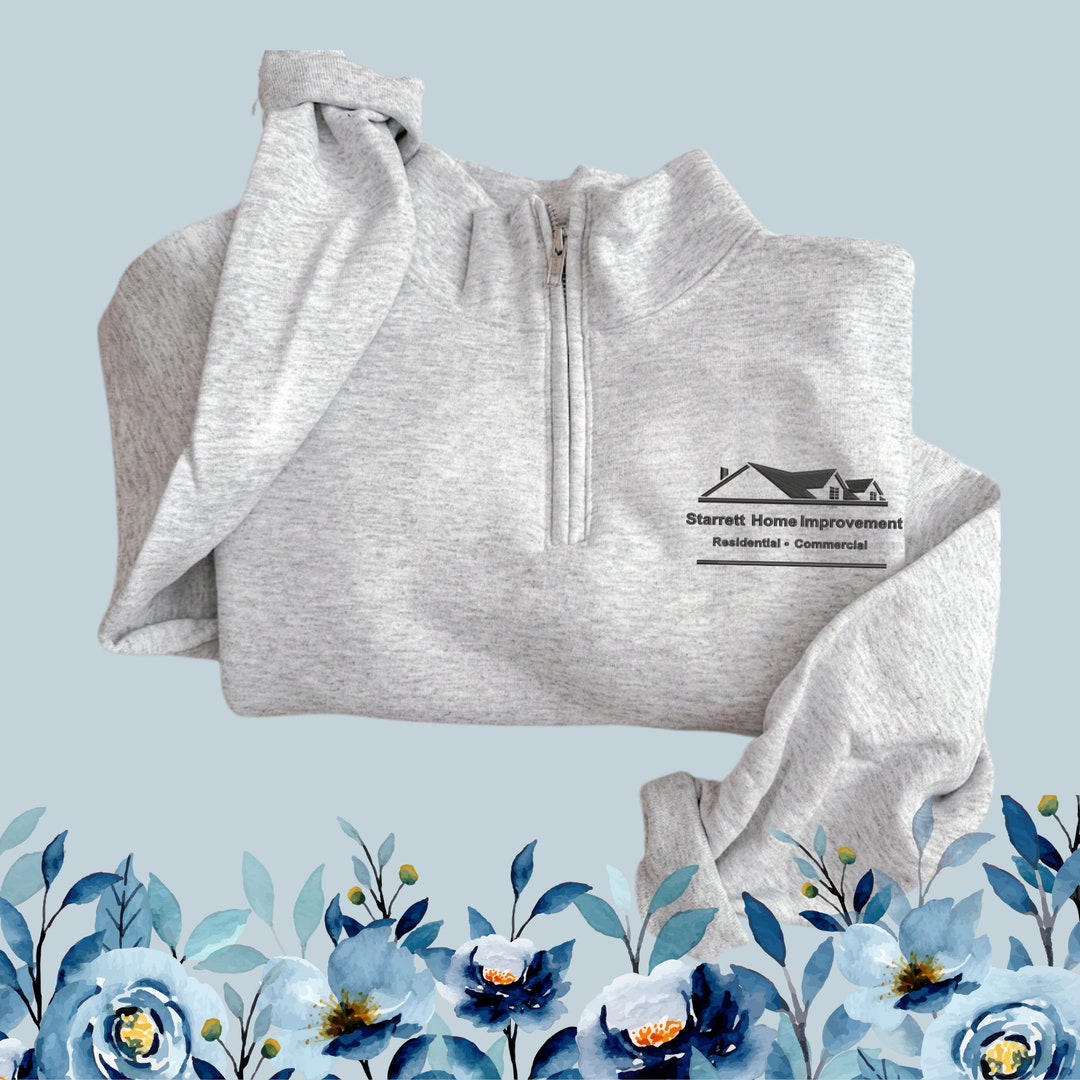 Logo Quarter-zip Sweater, Custom Embroidered Company Logo Sweatshirt ...