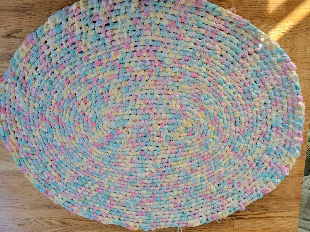 Amish Knot Rag Rug Rainbow Pastels - Etsy