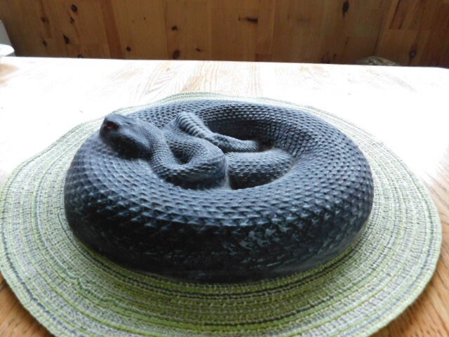 Rattlesnake Concrete Statue Coiled. Great for the Garden - Etsy