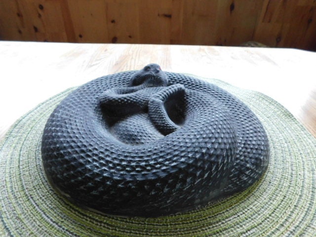 Rattlesnake Concrete Statue Coiled. Great for the Garden - Etsy