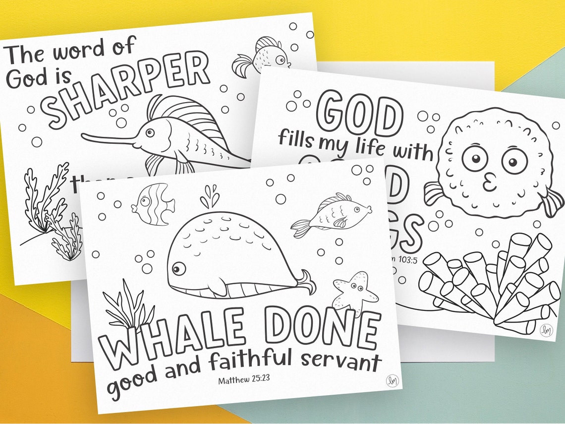 Ocean Themed Bible Based Coloring Pages - Activity for Kids - Bible ...