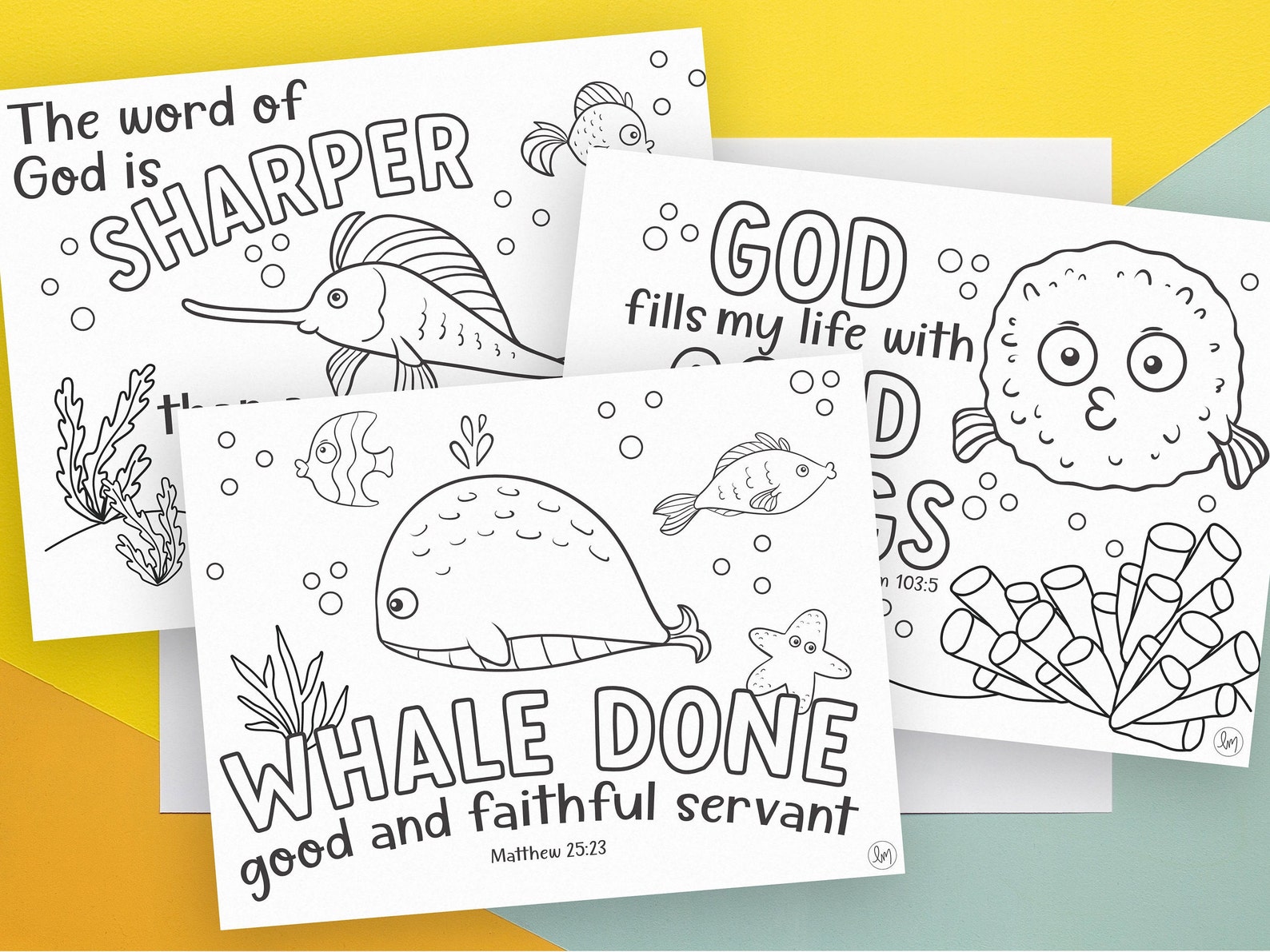 Ocean Themed Bible Based Coloring Pages - Activity for Kids - Bible ...