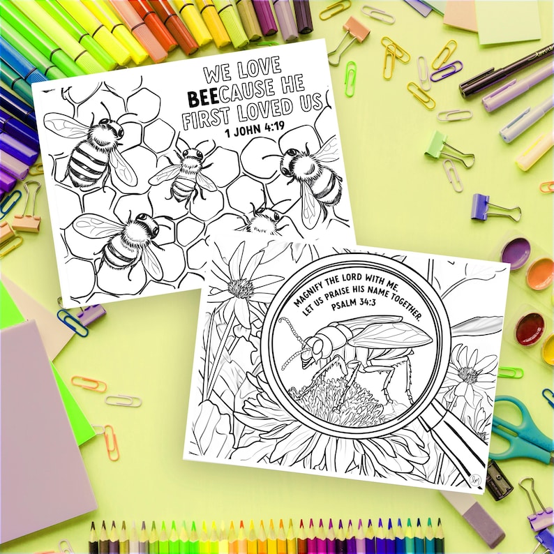 Insects Bug Butterfly Zoom Magnify God Coloring Pages - Digital ...