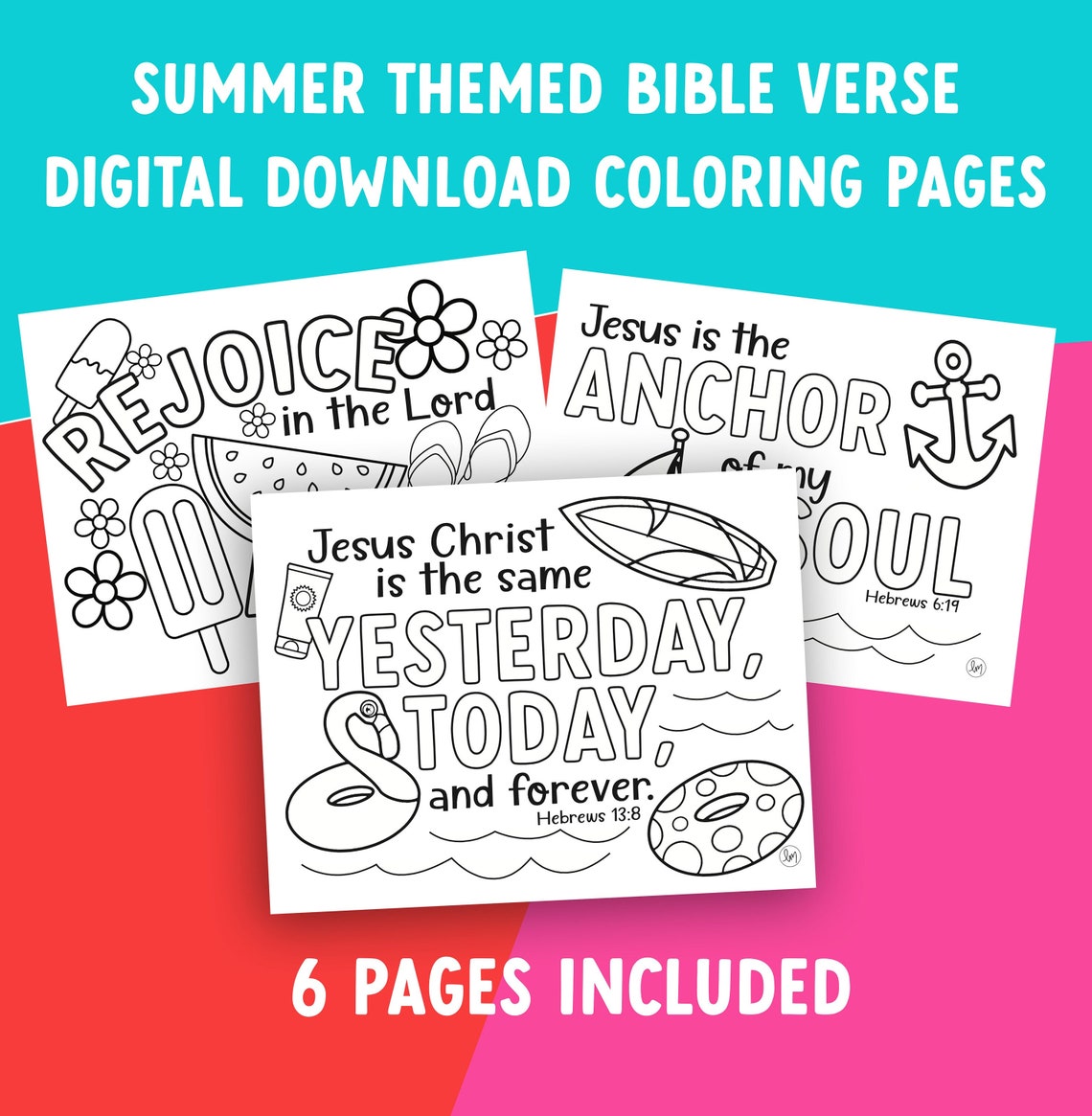Summer Themed Bible Based Coloring Pages - Activity for Kids - Bible ...