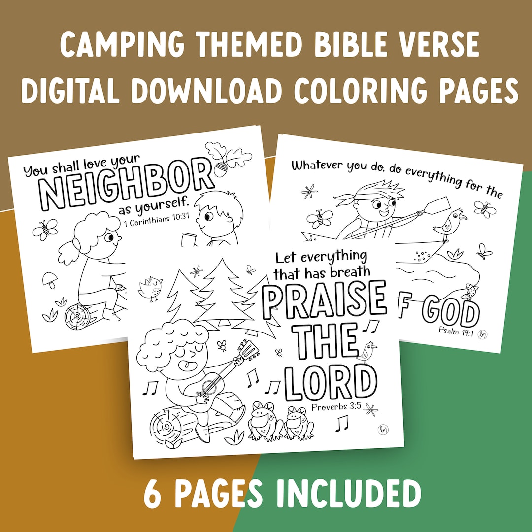 Camping Themed Bible Based Coloring Pages - Activity for Kids - Bible ...