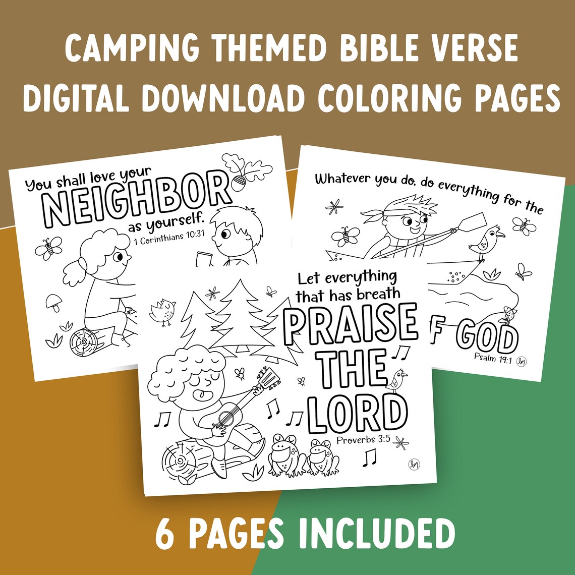 Camping Themed Bible Based Coloring Pages - Activity for Kids - Bible ...
