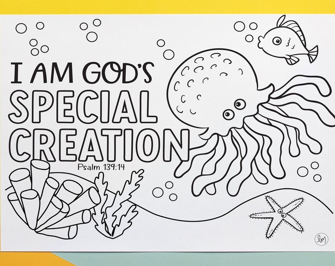 Under the Sea Kids Bible Verse Printable Colouring Pages, Ocean Themed ...