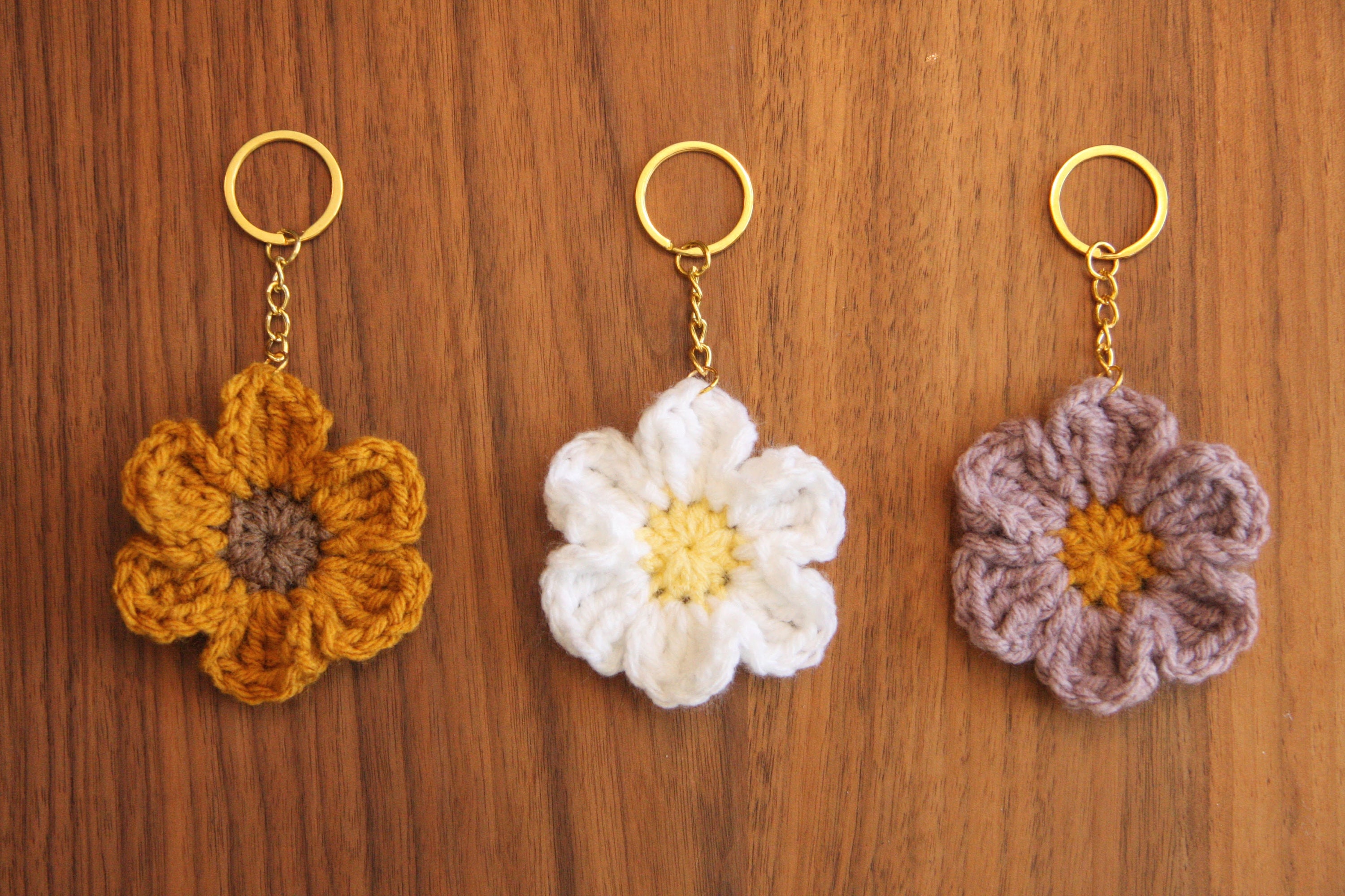 Crochet Flower Keychains | Handmade - Etsy