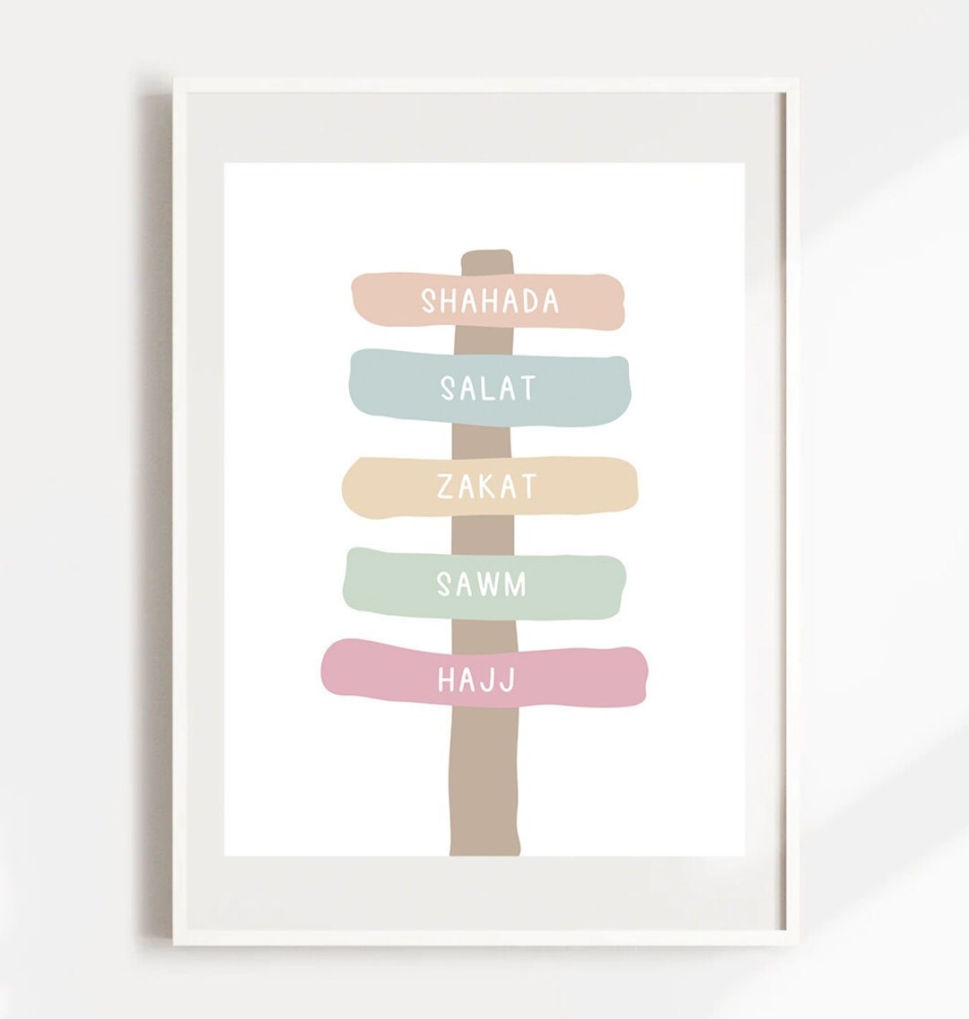 Colorful Five Pillars of Islam Poster | Islamic Art | Nursery Islamic ...