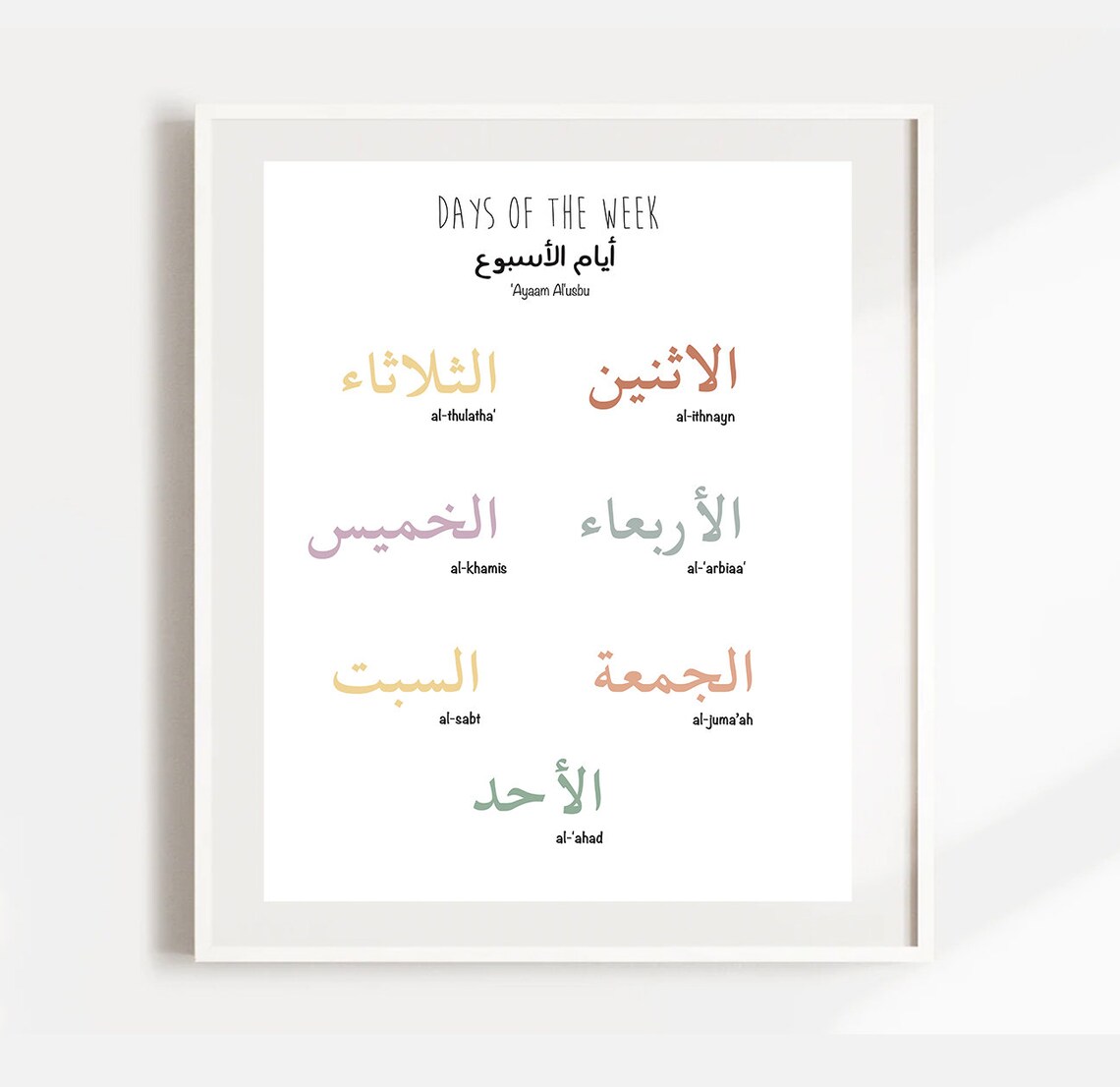 Colorful Arabic Learning Posters Nursery Decor Educational - Etsy