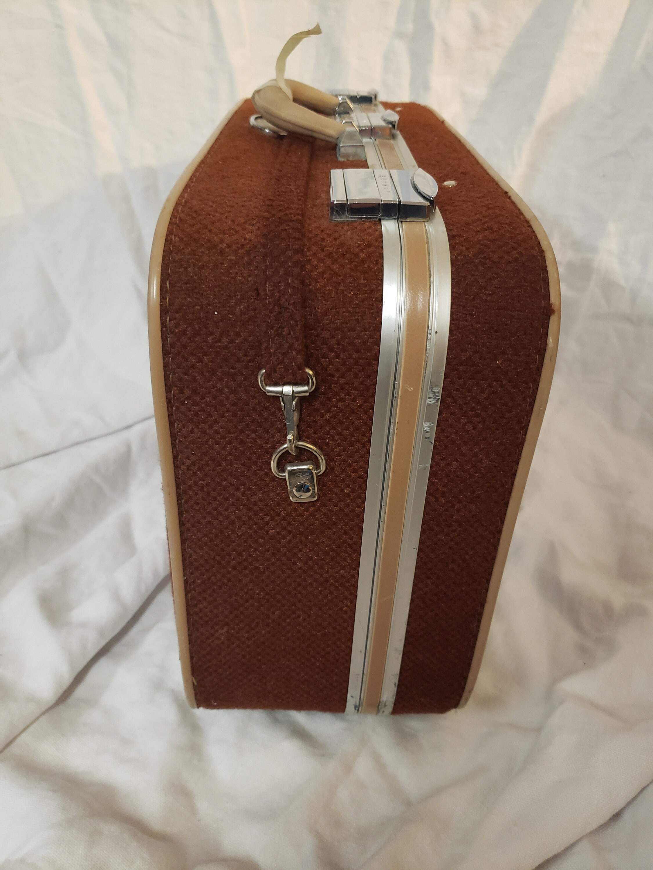 Vintage 1970's Skyway Brown Tweed Small Suitcase With Wheels - Etsy