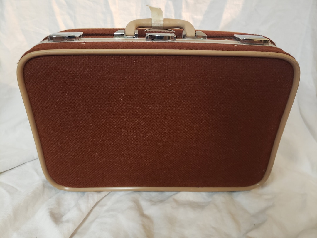 Vintage 1970's Skyway Brown Tweed Small Suitcase With Wheels - Etsy