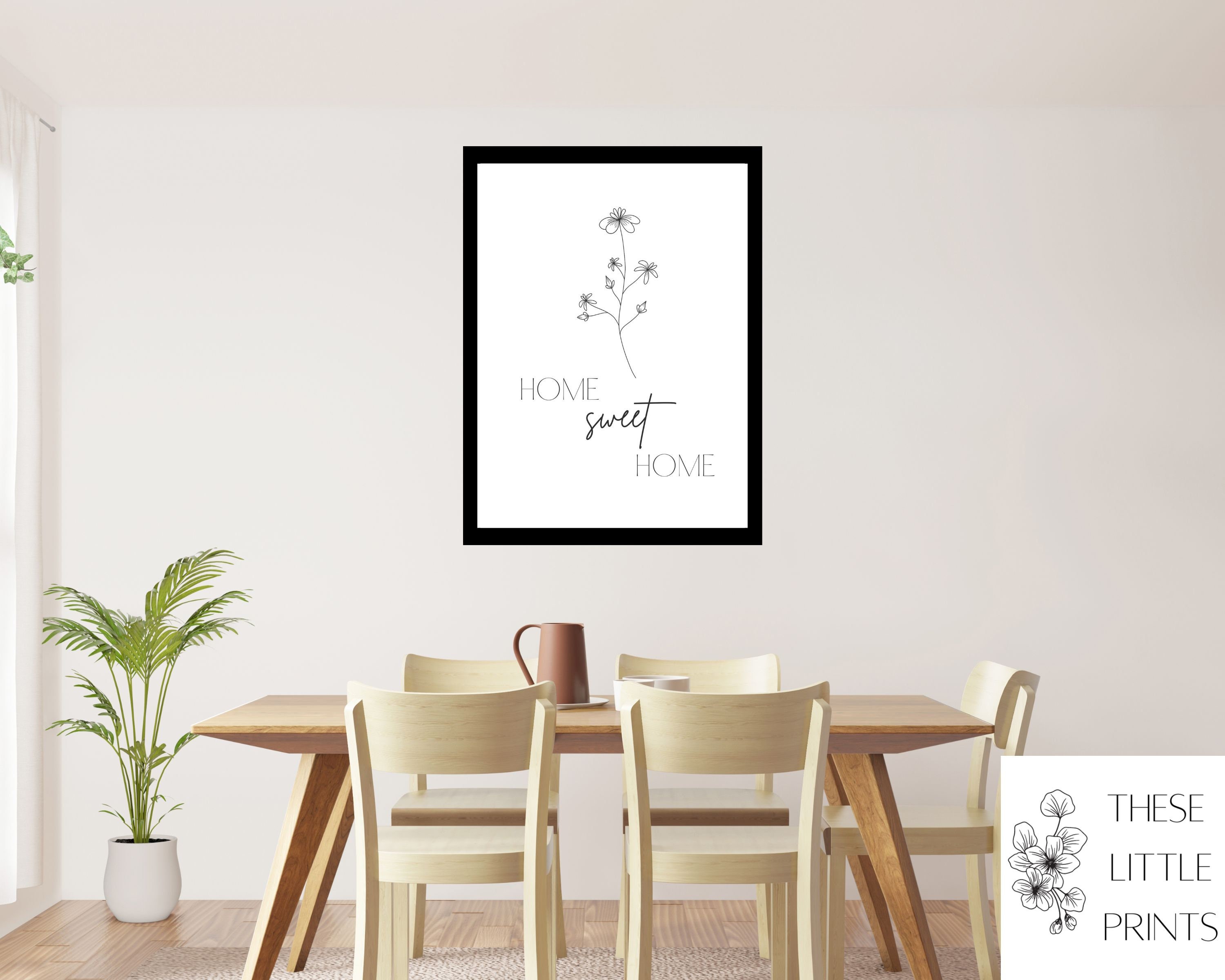 Single Flower Printable Wall Decor, Wall Art, Minimalist Home Sweet ...