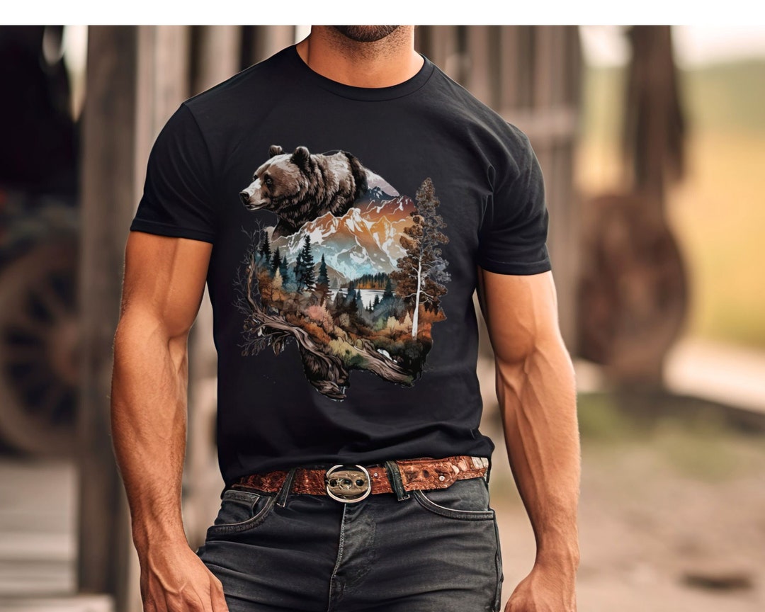 Wilderness Grizzly Bear Shirt Gift for Hiker Nature Lover Camping ...