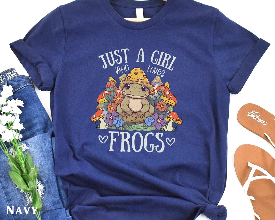 Frog Lover Shirt Just a Girl Who Loves Frogs Shirt Cute Frog and ...