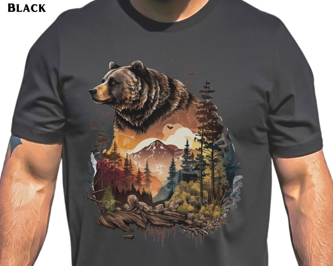 Bear Shirt, Grizzly Bear Tshirt, Watercolor Bear Wilderness Graphic ...