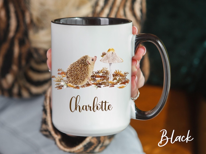 Personalized Hedgehog Mug, Custom Name Coffee Cup, Cute Hedgehog Gift ...