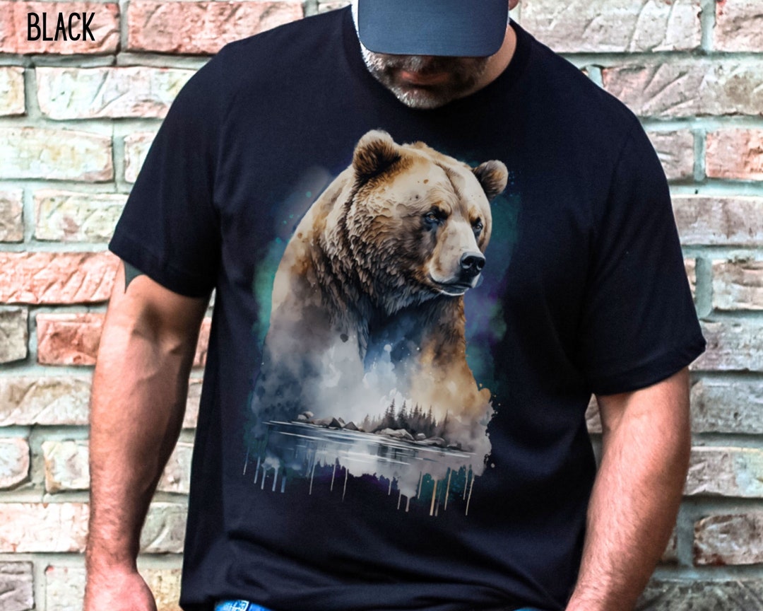 Mystical Grizzly Bear Wildlife Shirt Forest Nature Lover Tshirt for ...