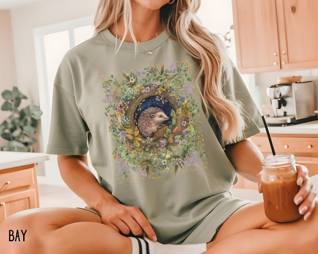 Hedgehog Shirt Hedgehog Mama Gift Forestcore Shirt for Hiker Comfort ...