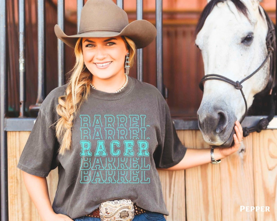 Barrel Racer Shirt, Western Cowgirl Barrel Racing Shirts, Men's Barrel ...