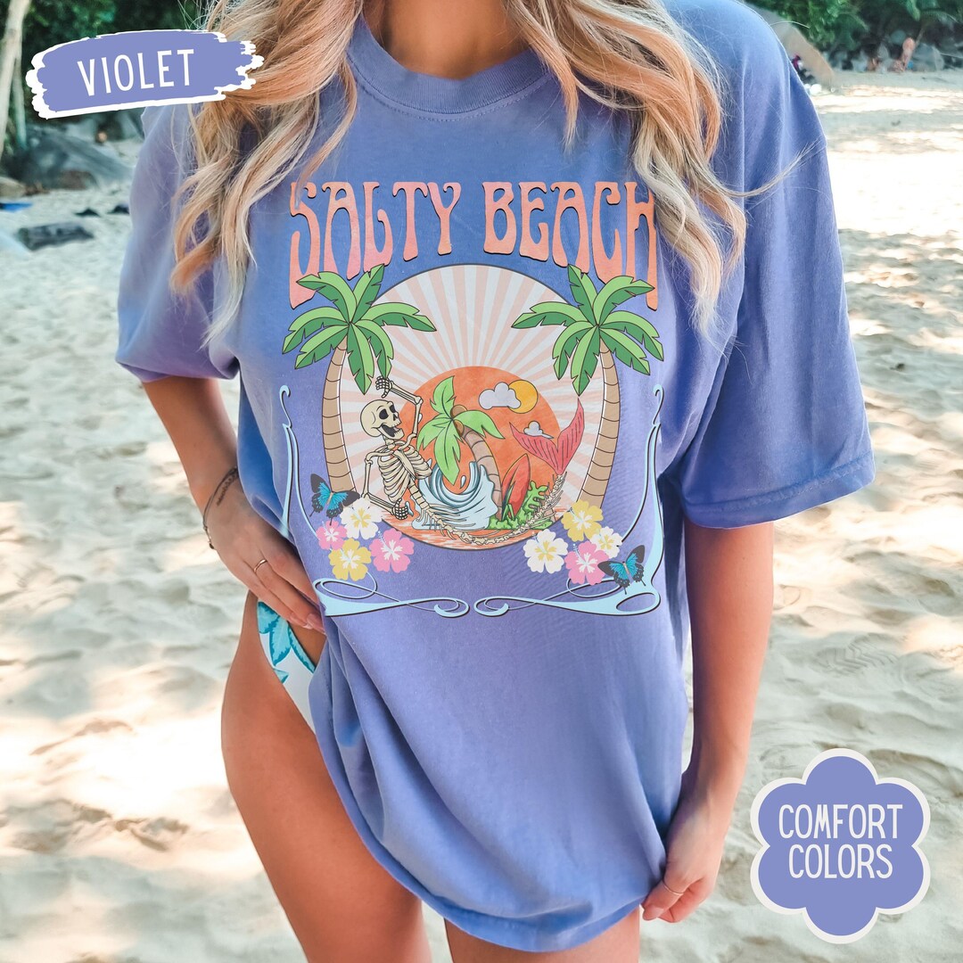 Salty Beach Mermaid Skeleton Shirt, Comfort Colors Beachy Mermaid ...