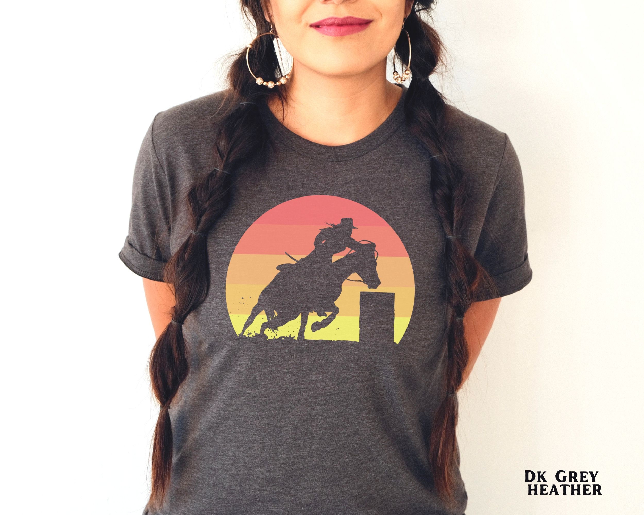 Barrel Racer Shirt Vintage Sunset Barrel Racing T-shirt - Etsy