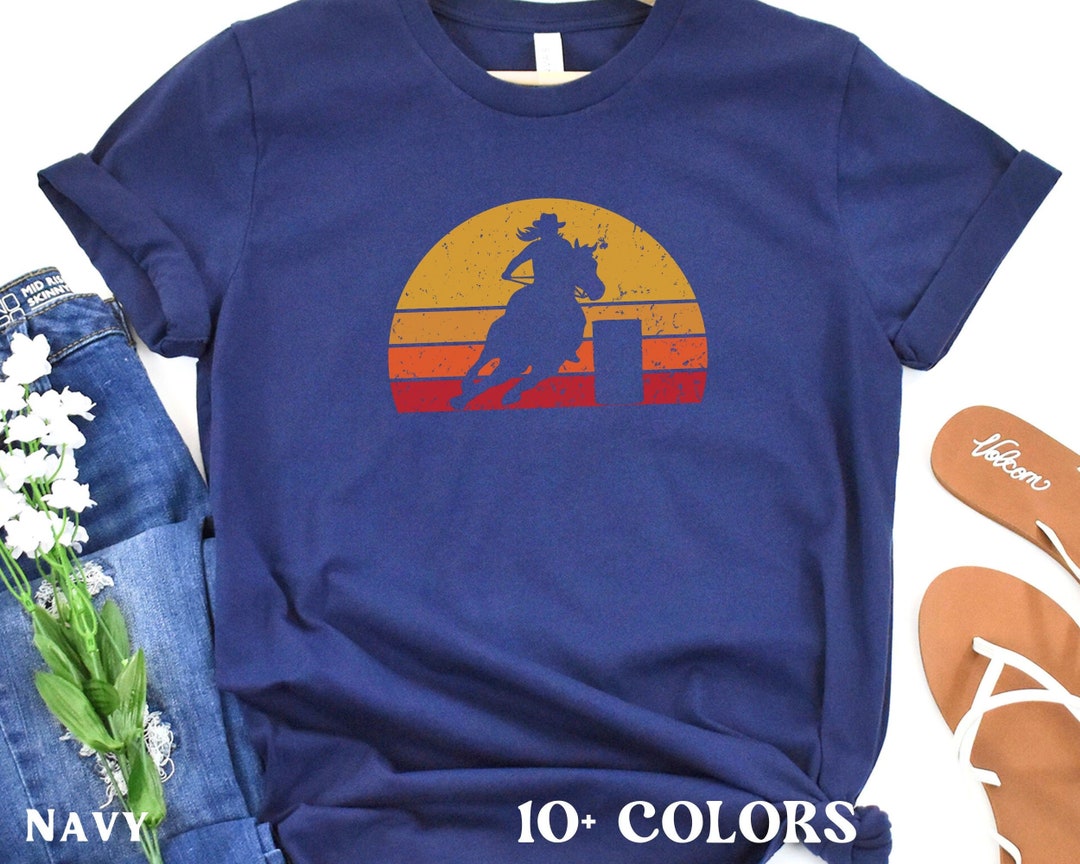 Barrel Racing Shirt, Women's Barrel Racer Tshirt, Vintage Sunset Girls ...