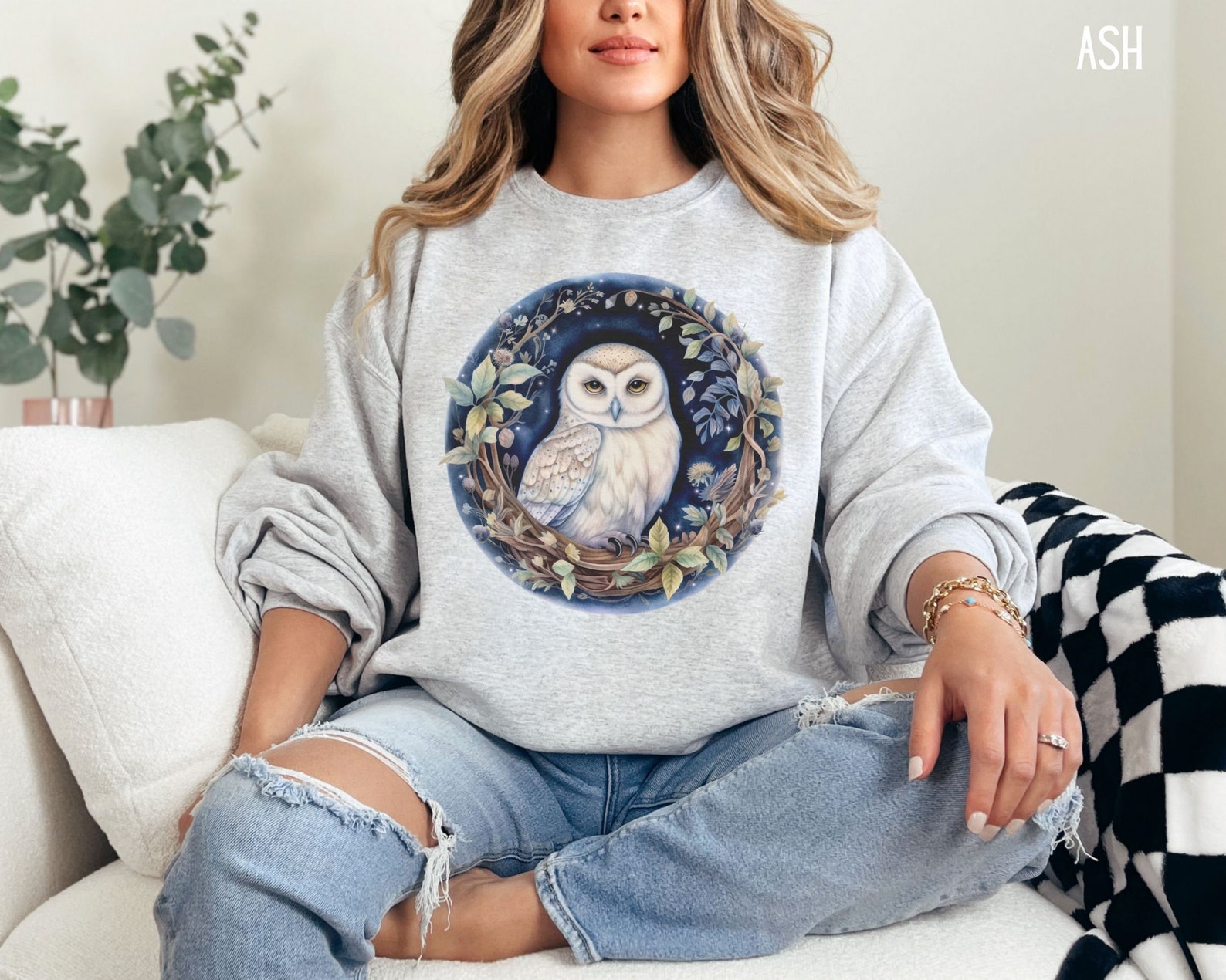 Mystical Owl Shirt Celestial Sweatshirt for Owl Lover Whimsical ...