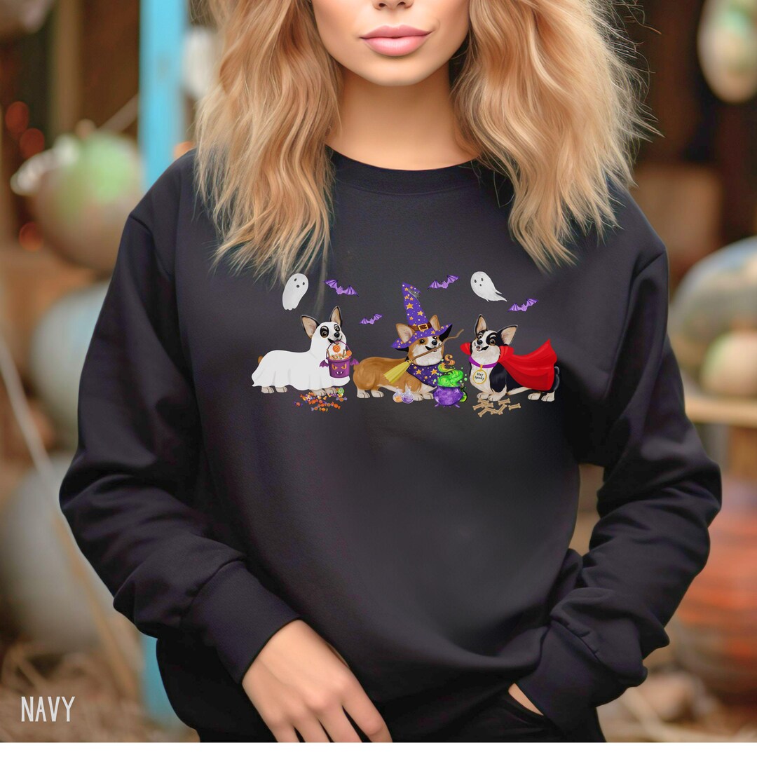 Corgi Halloween Shirt Spooky Corgis in Costumes Funny Witchy Corgi ...