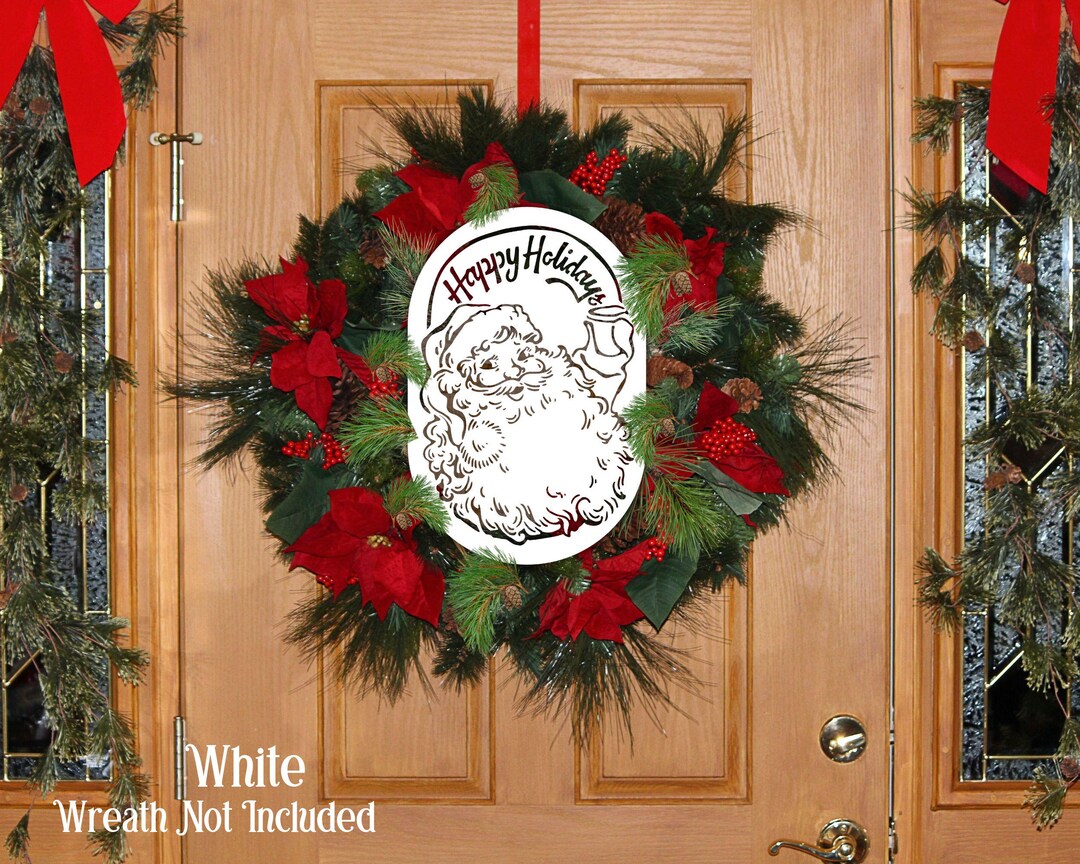 Santa Metal Sign Cute Christmas Santa Wall Art Holiday Door Decoration ...