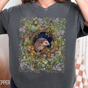 Hedgehog Shirt Hedgehog Mama Gift Forestcore Shirt for Hiker Comfort ...