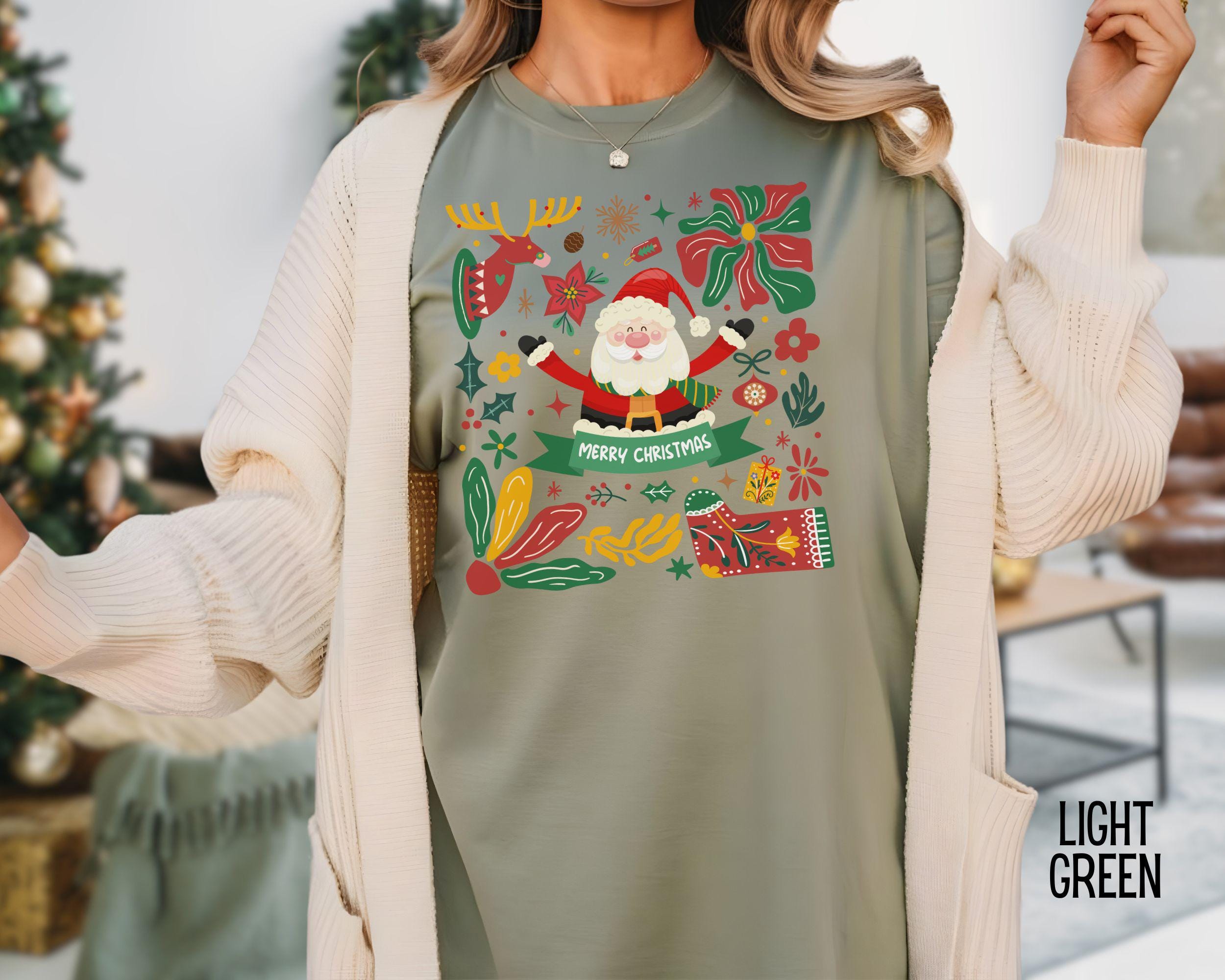 Boho Santa Christmas Shirt Scandi Design Scandinavian Inspired ...
