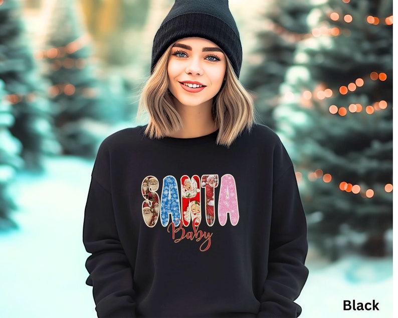 Christmas Sweatshirt Santa Baby Winter Shirt Cute Holiday Shirt ...