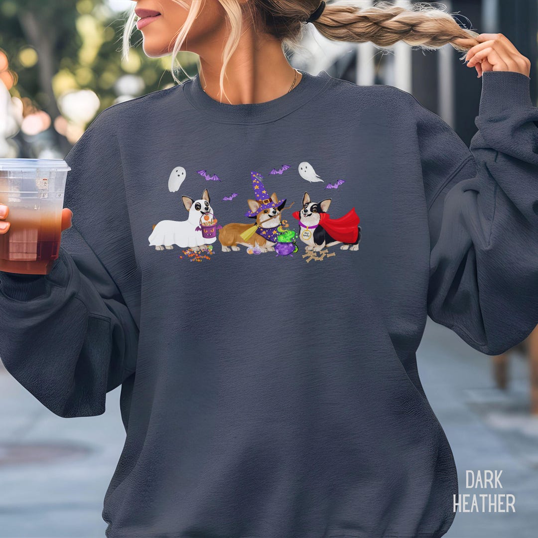 Corgi Halloween Shirt Corgis in Costumes Witchy Corgi Shirt Cute Spooky ...