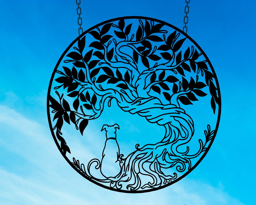 Metal Tree of Life Dog Wall Art, Zen Dog Lover Gift, Housewarming Gift ...