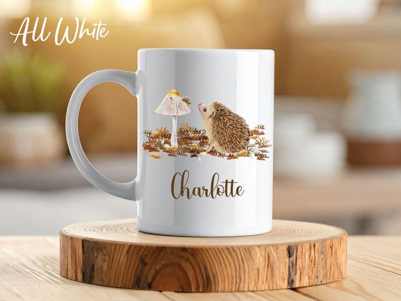 Personalized Hedgehog Mug, Custom Name Coffee Cup, Cute Hedgehog Gift ...