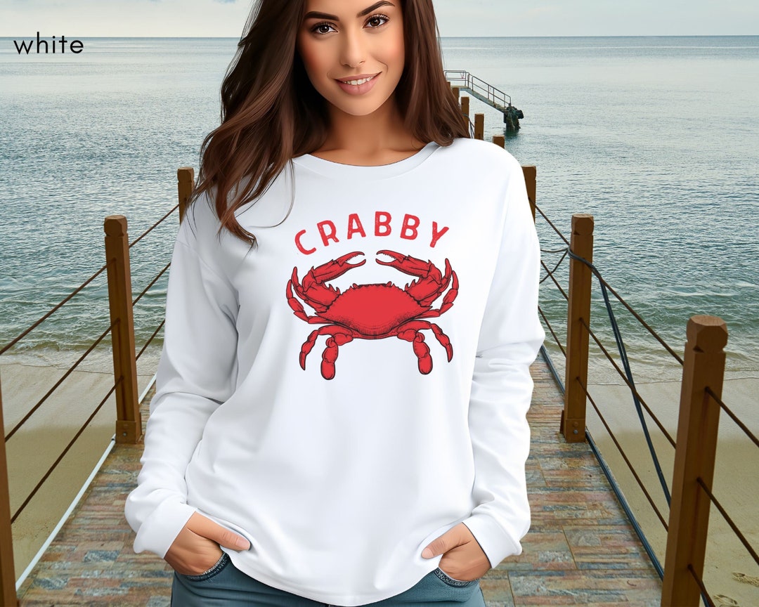 Crab Shirt, CRABBY Big Red Crab Design, Crab Fest T-shirt, Summer ...