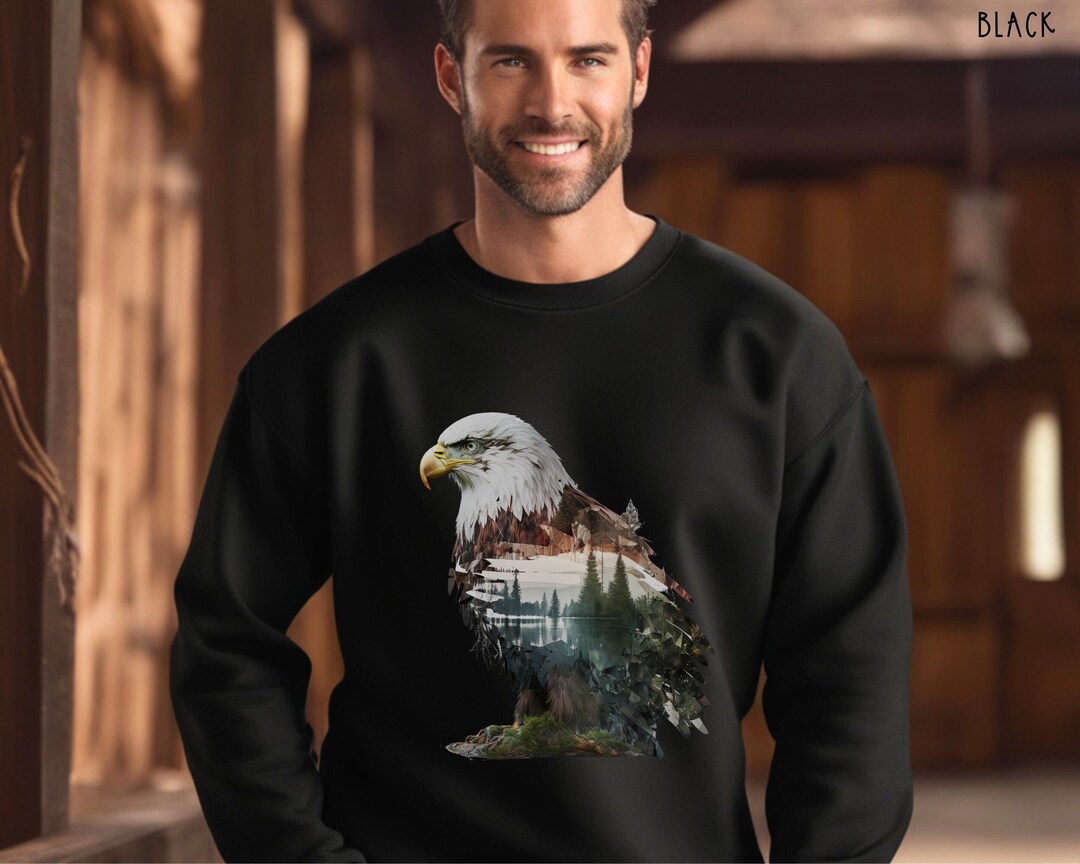 Eagle Sweatshirt Mystical Bald Eagle American Bald Eagle - Etsy