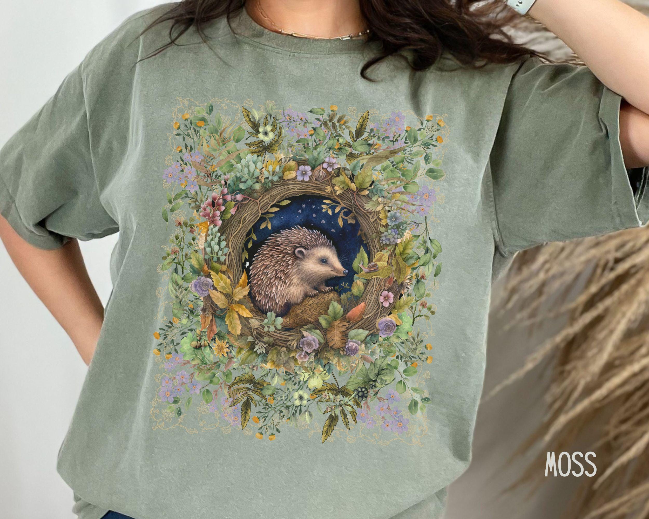Hedgehog Shirt Hedgehog Mama Gift Forestcore Shirt for Hiker Comfort ...