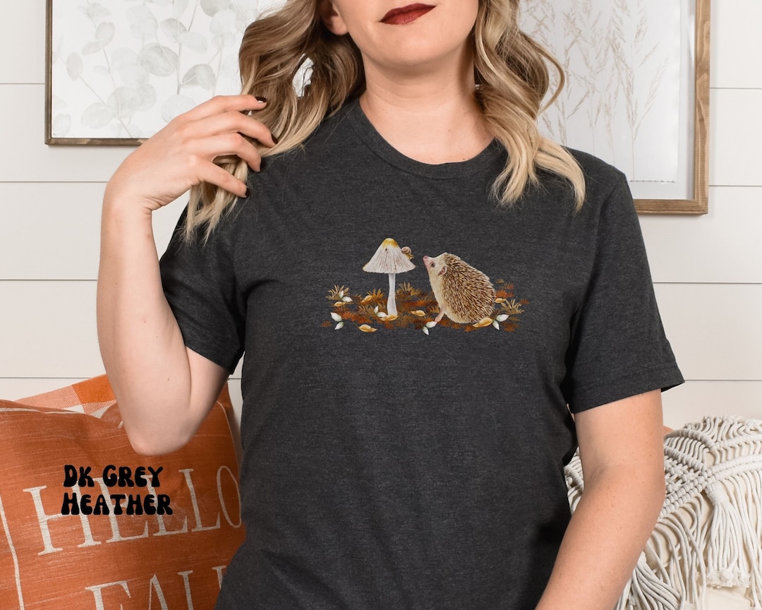 Hedgehog Shirt, Mushroom Hedgehog Snail Woodland Shirt, Hedgehogs Lover ...