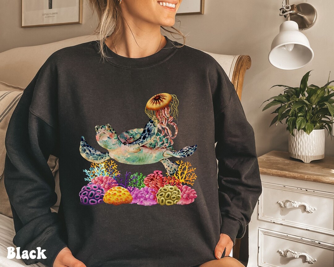 Sea Turtle Sweatshirt, Save the Turtles Traveler Sweatshirts, Ocean ...