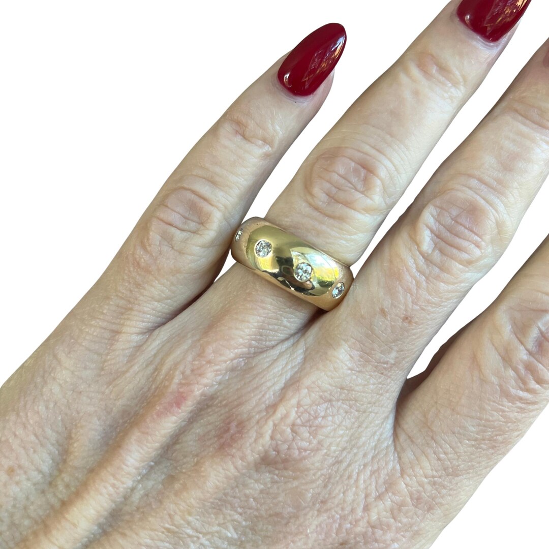 Vintage Heavy 14k Yellow Gold Diamond 1 Carat Eternity Band Stacking ...