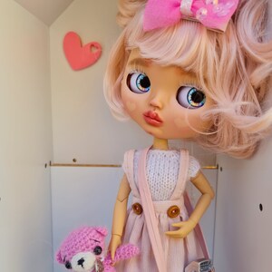 Blythe Peach Short Hair Heart Cheeks Ooak Custom Doll - Etsy